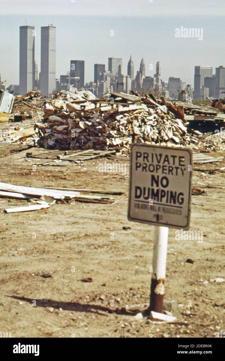 1970s Photo - (1973) - Despite warning signs; illegal dumping continues ...