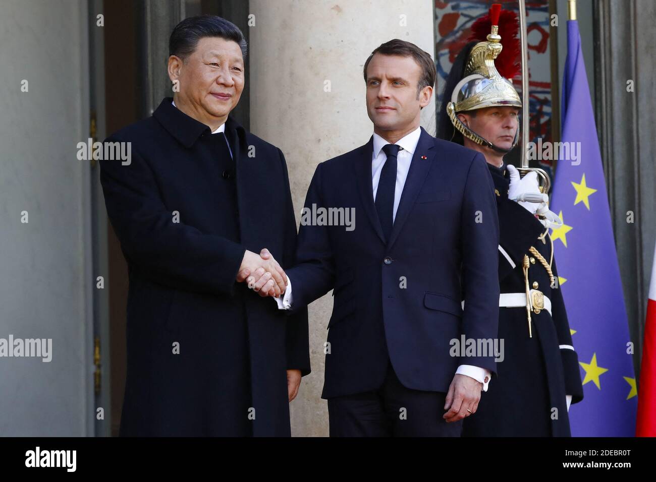 French President Emmanuel Macron greets for a State visit China's ...