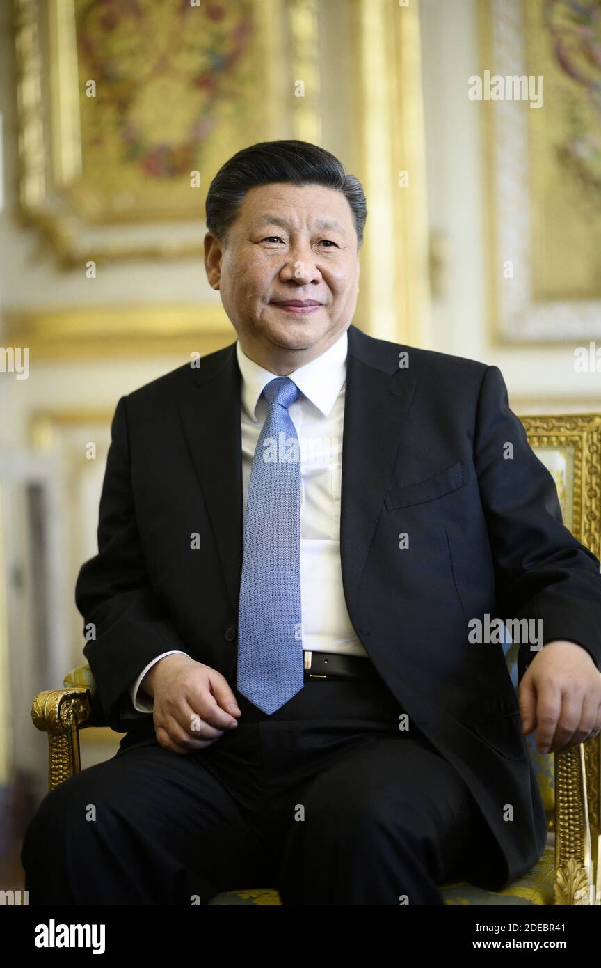 PORTRAIT : Chinese President Xi Jinping at the Elysee Palace in Paris ...