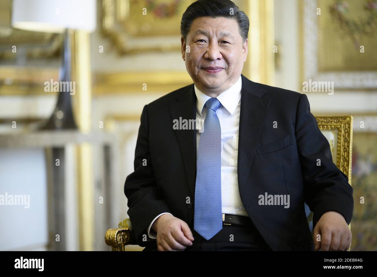 PORTRAIT : Chinese President Xi Jinping at the Elysee Palace in Paris ...