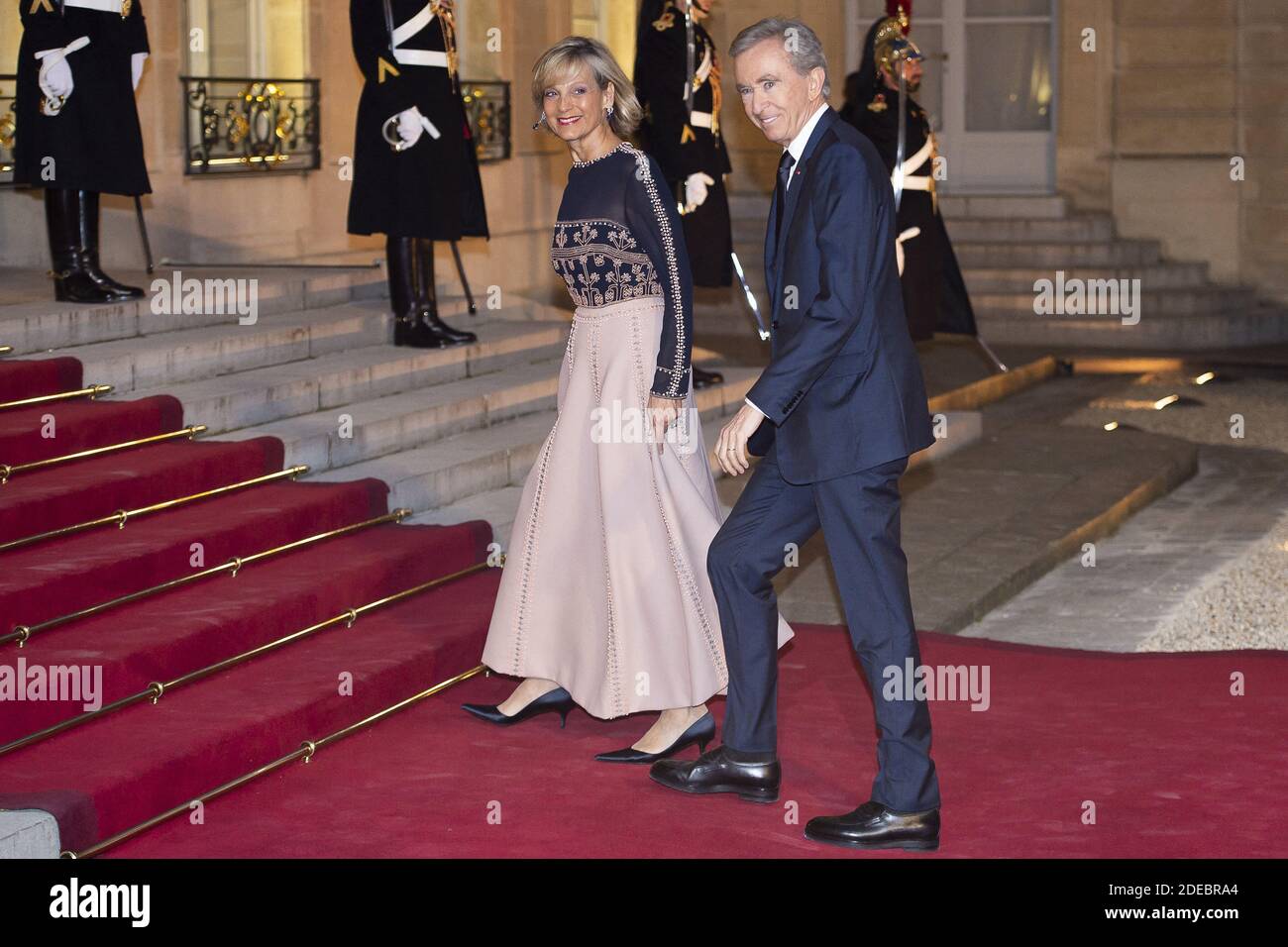 Bernard Arnault and his wife Helene Mercier-Arnault arrives to attend a ...