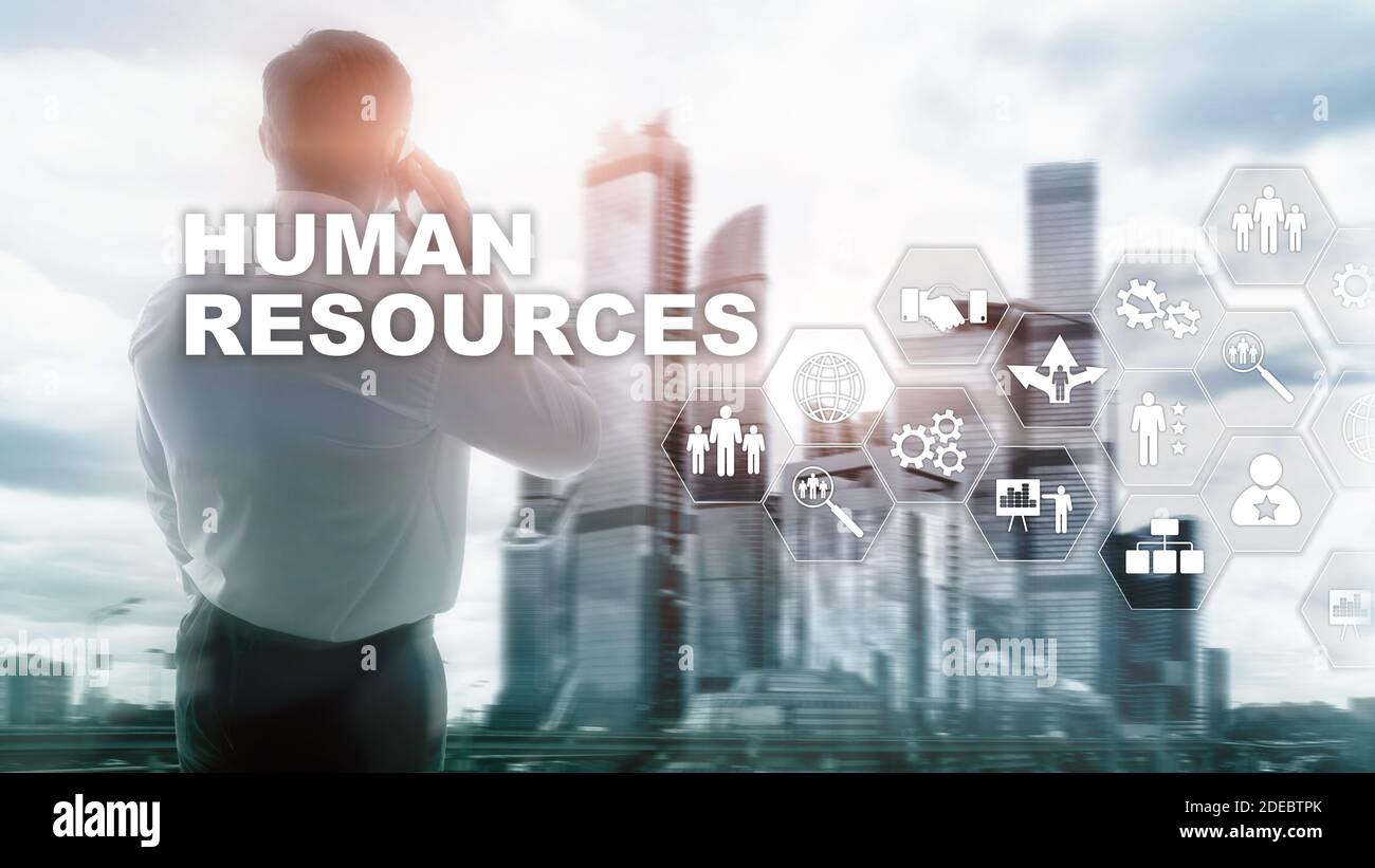 Human Resources HR management concept. Human resources pool, customer ...