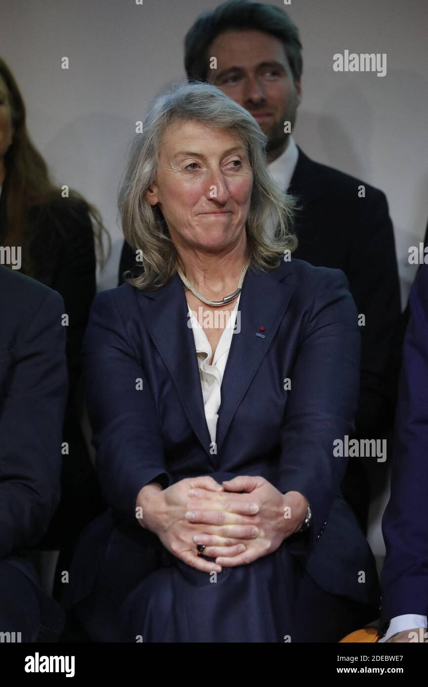 Famous navigator Catherine Chabaud during a press conference presenting ...