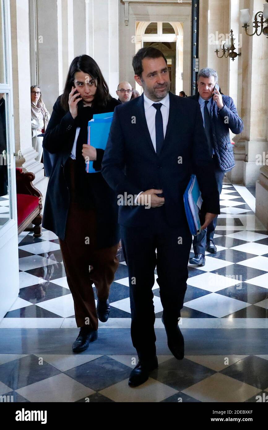 Minister of the Interior Christophe Castaner after a session of ...