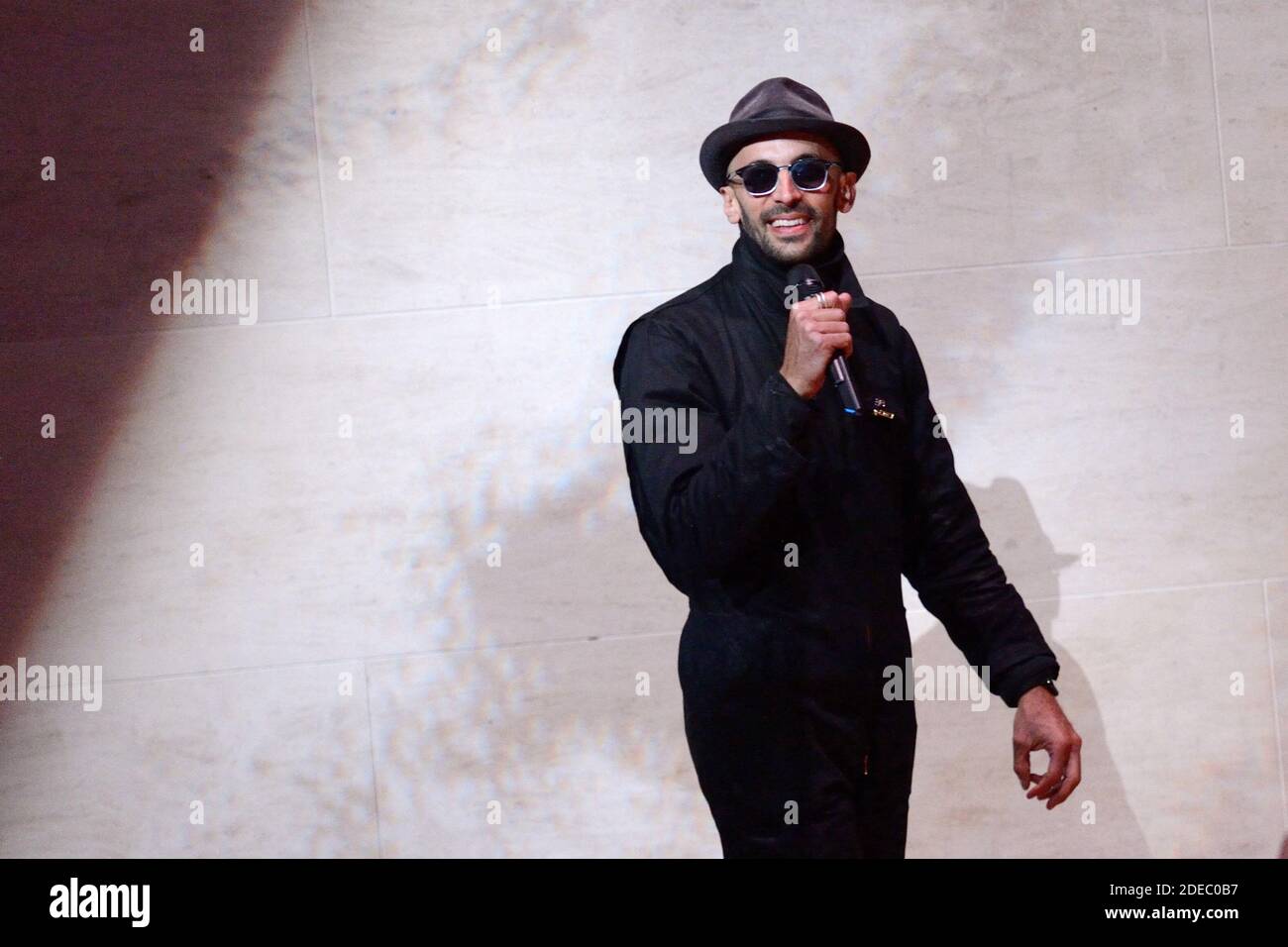 JR attending the 'JR au Louvre & Le Secret de la Grande Pyramide ...