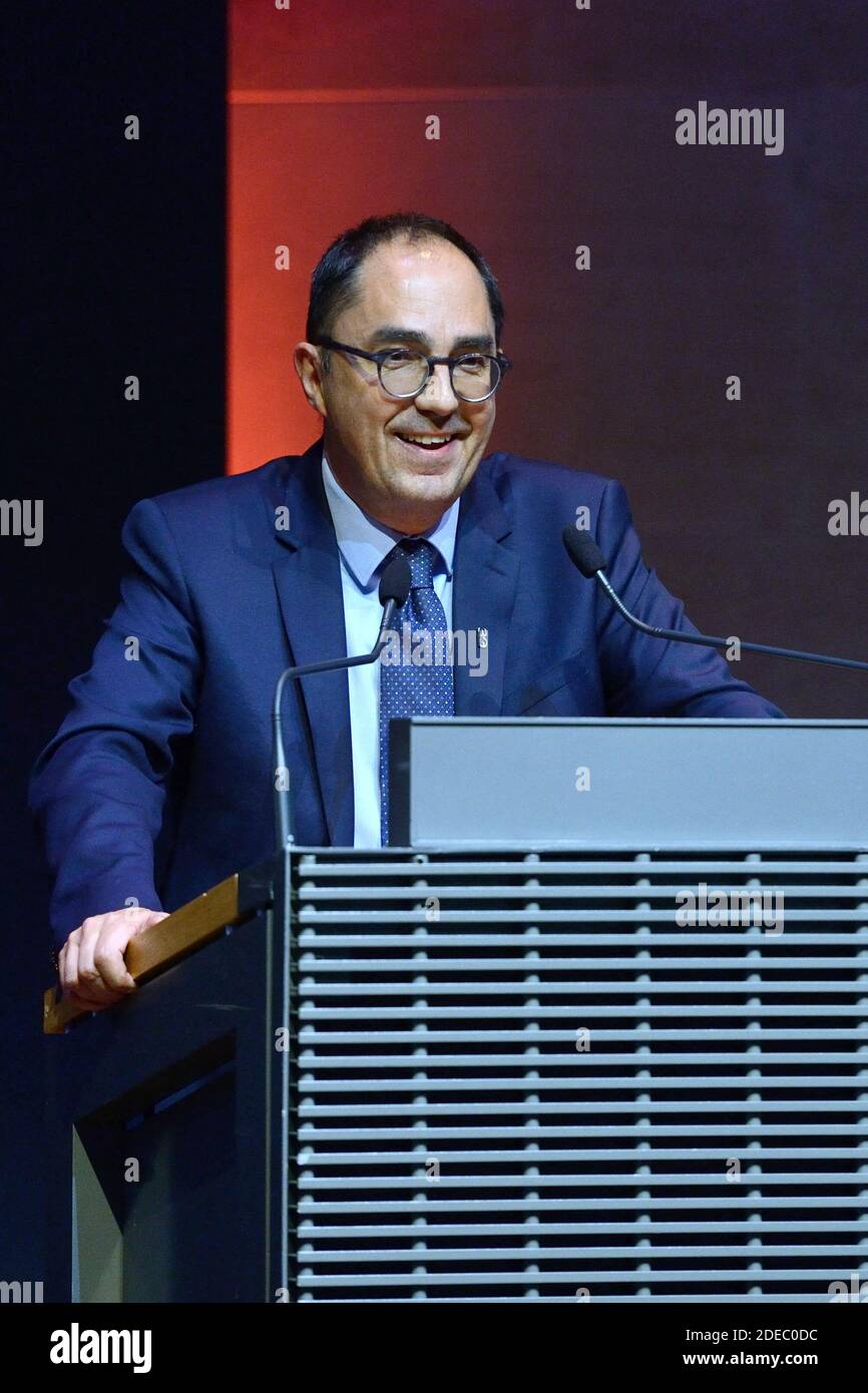 Jean-Luc Martinez attending the 'JR au Louvre & Le Secret de la Grande ...