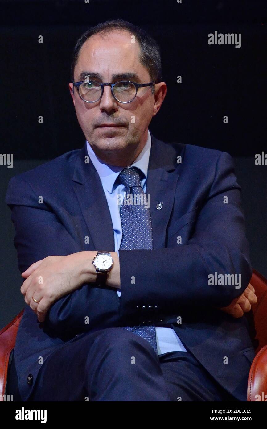 Jean-Luc Martinez attending the 'JR au Louvre & Le Secret de la Grande ...