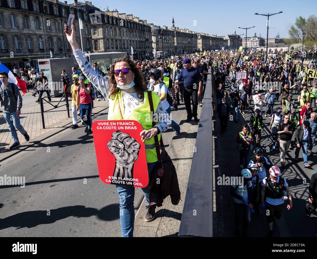 People from the yellow vest movement protest during the act 20 of the ...