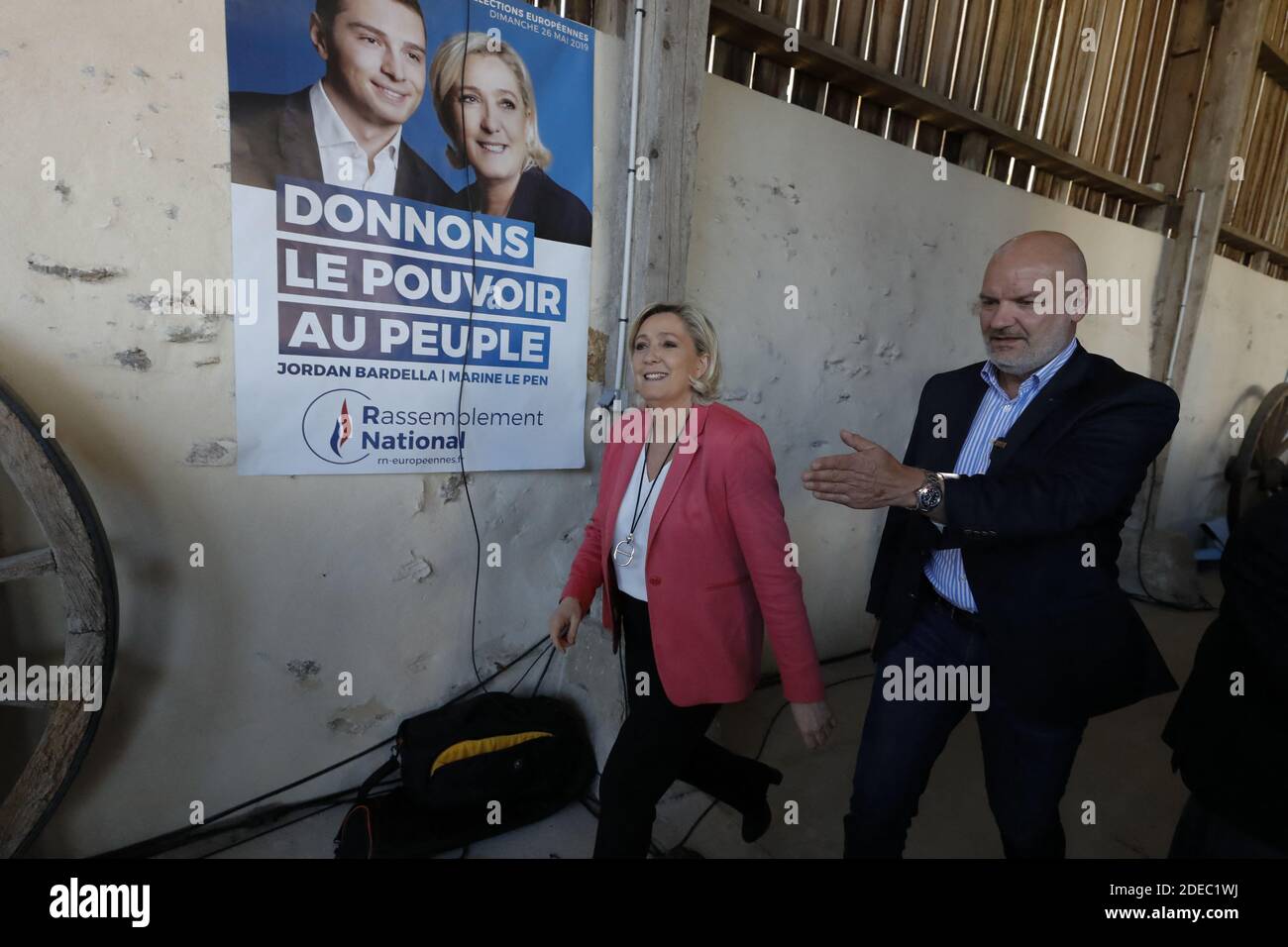 President of "Rassemblement National" Marine Le Pen during a meeting ...