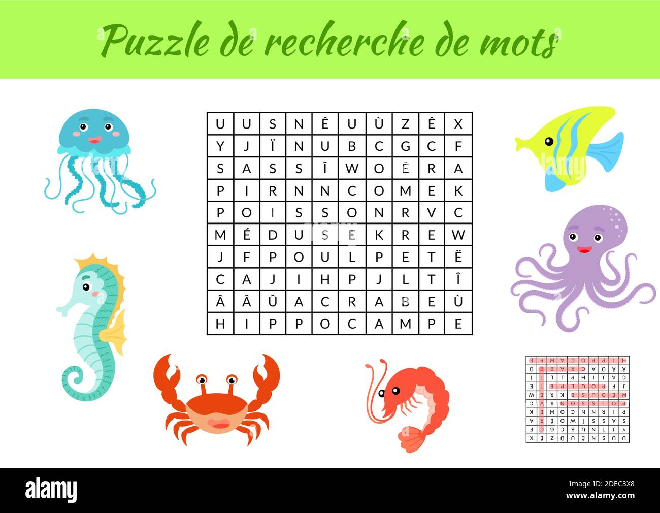 Puzzle de recherche de mots - Word search puzzle with pictures ...