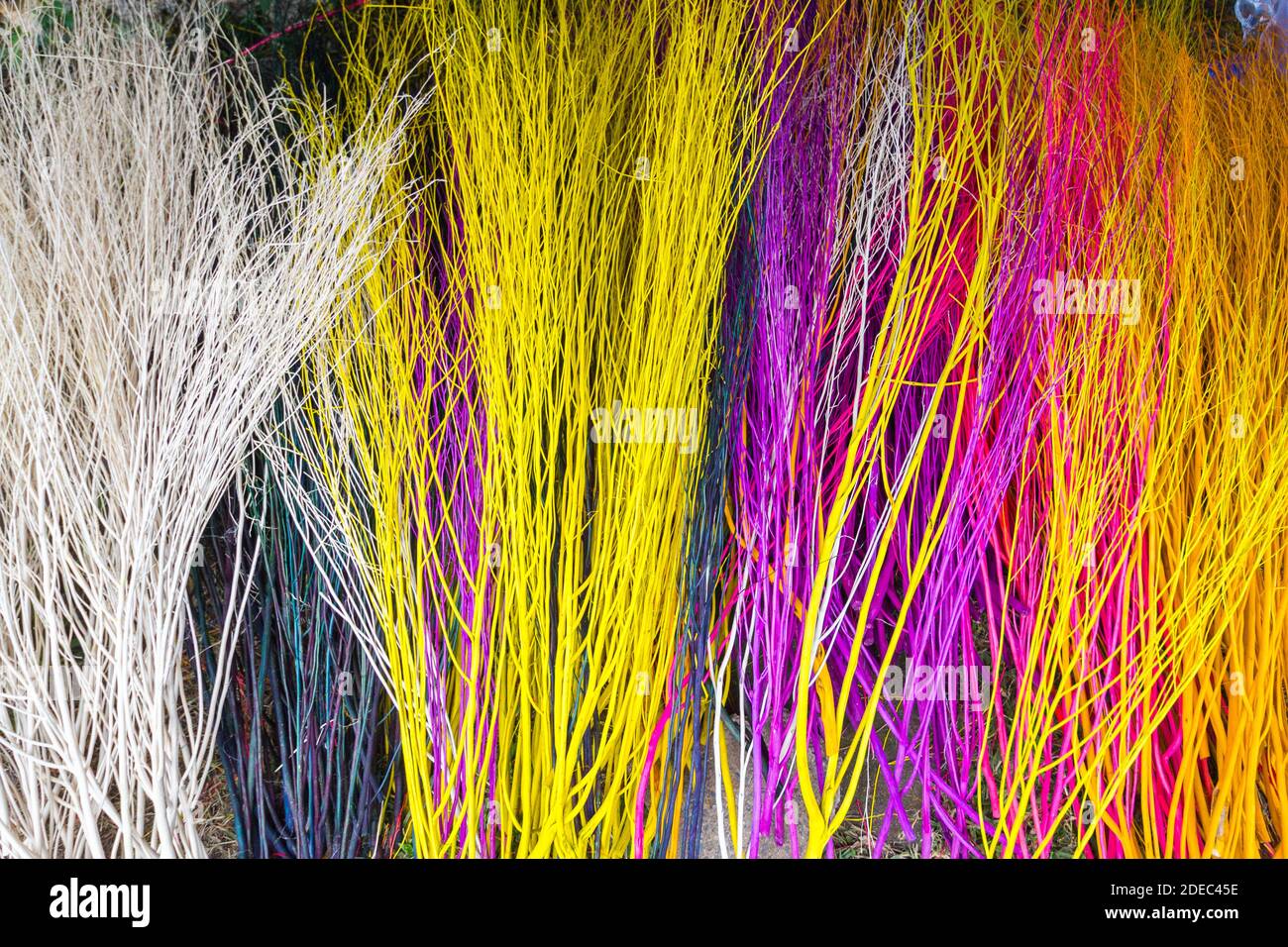 Colorful branch decors at a shopp in Isabela, Philippines Stock Photo ...