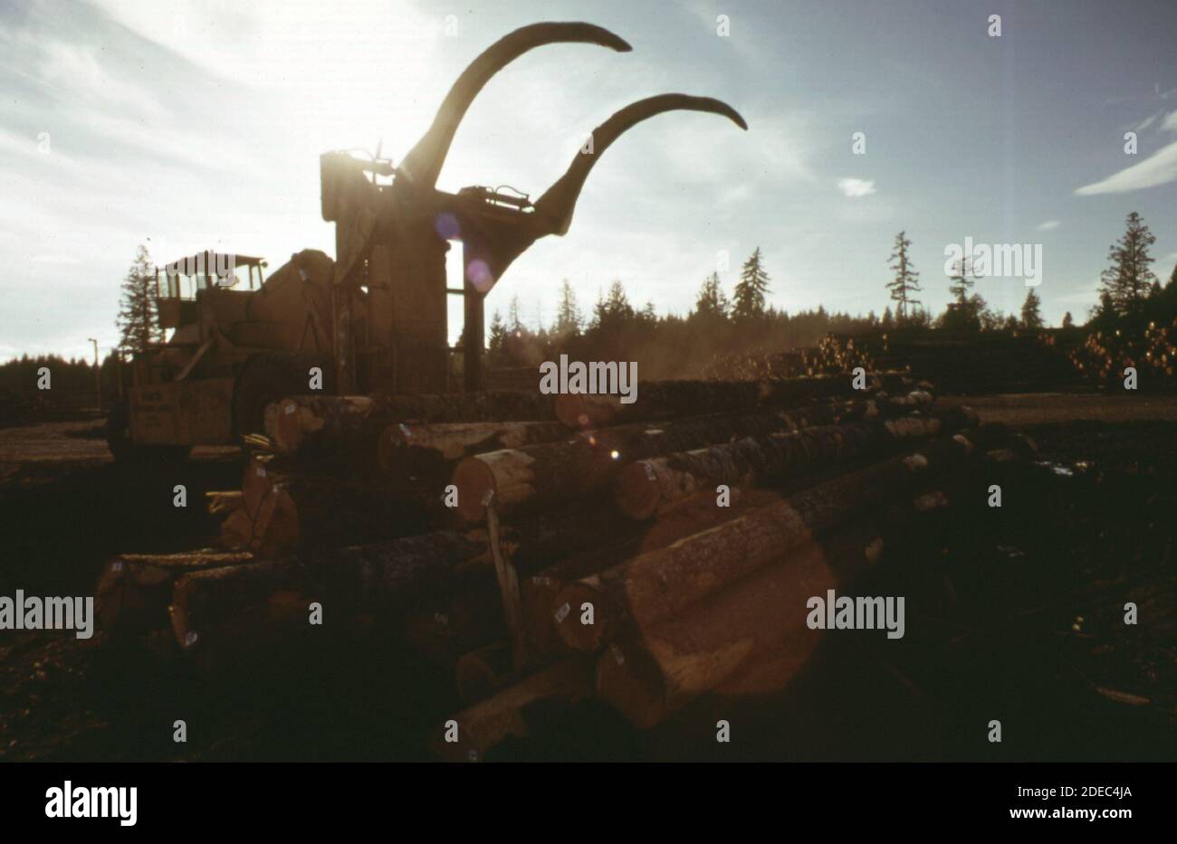 1970s Photo (1973) - Log loader at work at port of Olympia's log ...