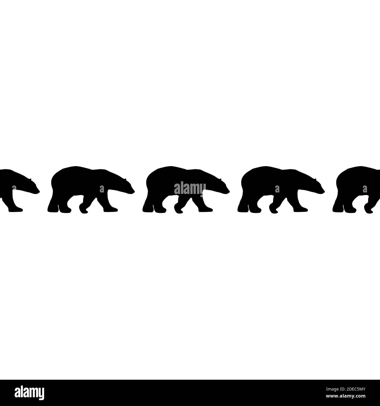 background with black silhouette of polar bear. vector flat ...