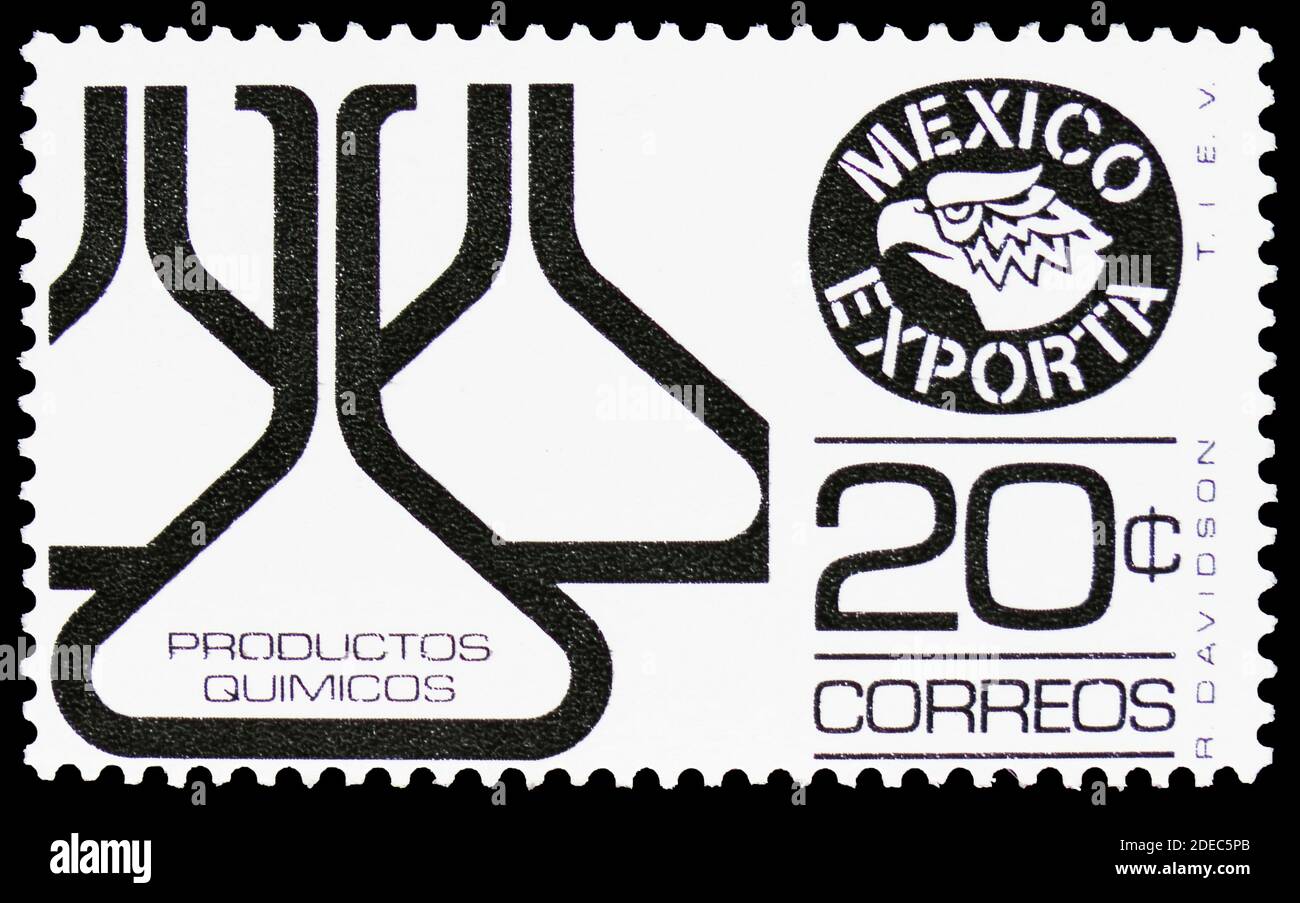 MOSCOW, RUSSIA - OCTOBER 25, 2020: Postage stamp printed in Mexico ...