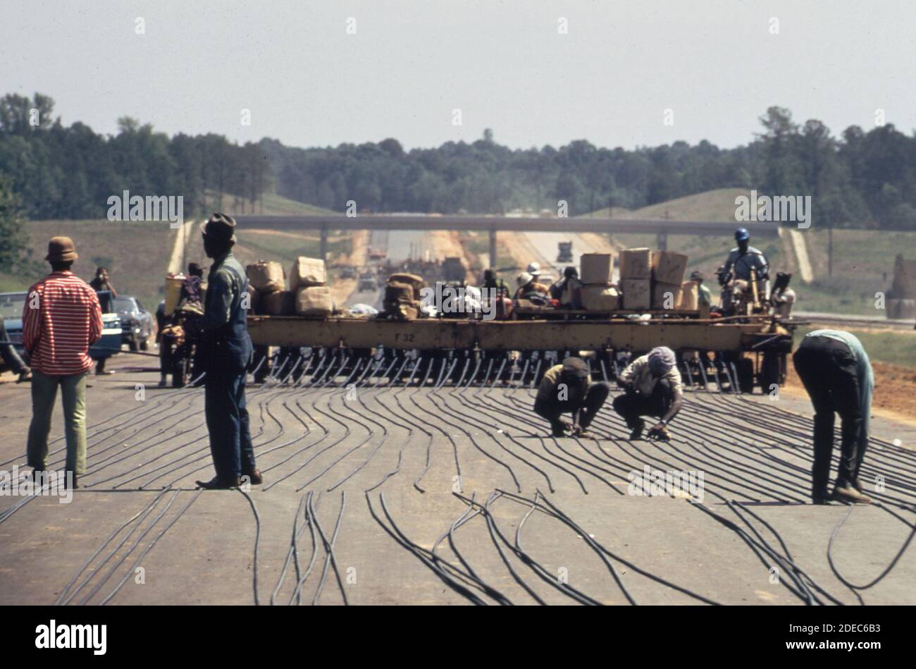 1970s Photo (1972) - Laying reinforcement steel rods for section of I ...