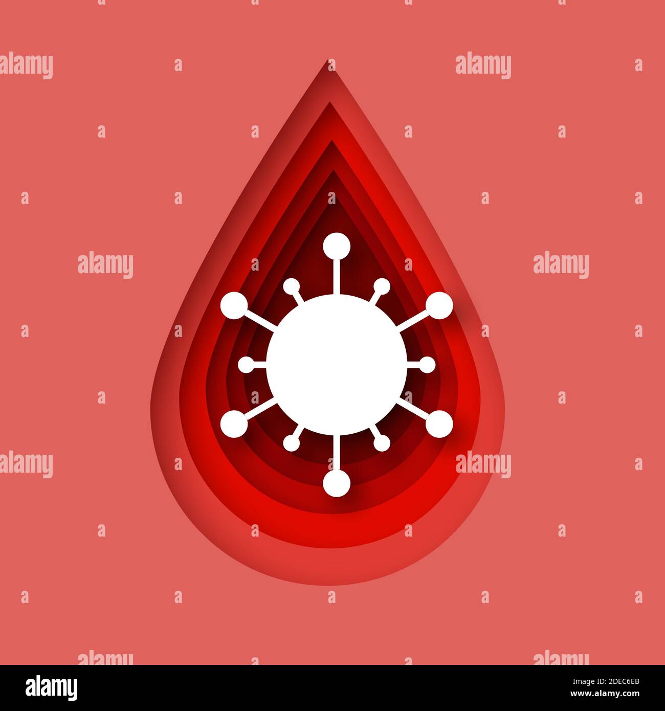 Red blood drop paper cut style. Dripping blood. Vector Stock Vector ...