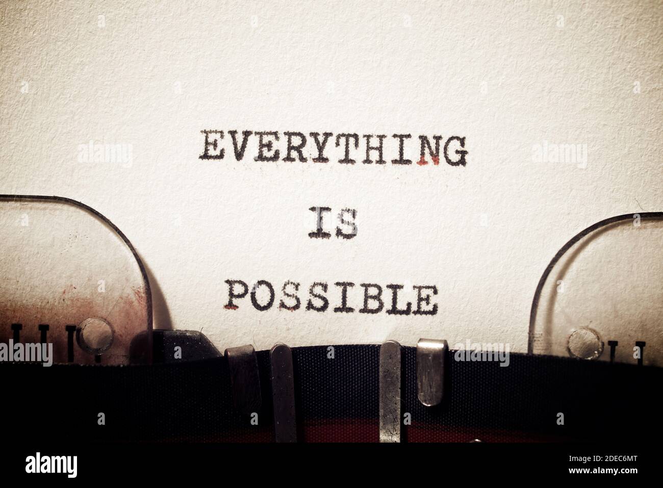 Everything is possible phrase written with a typewriter Stock Photo - Alamy