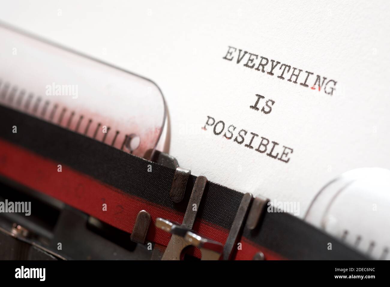 Everything is possible phrase written with a typewriter Stock Photo - Alamy