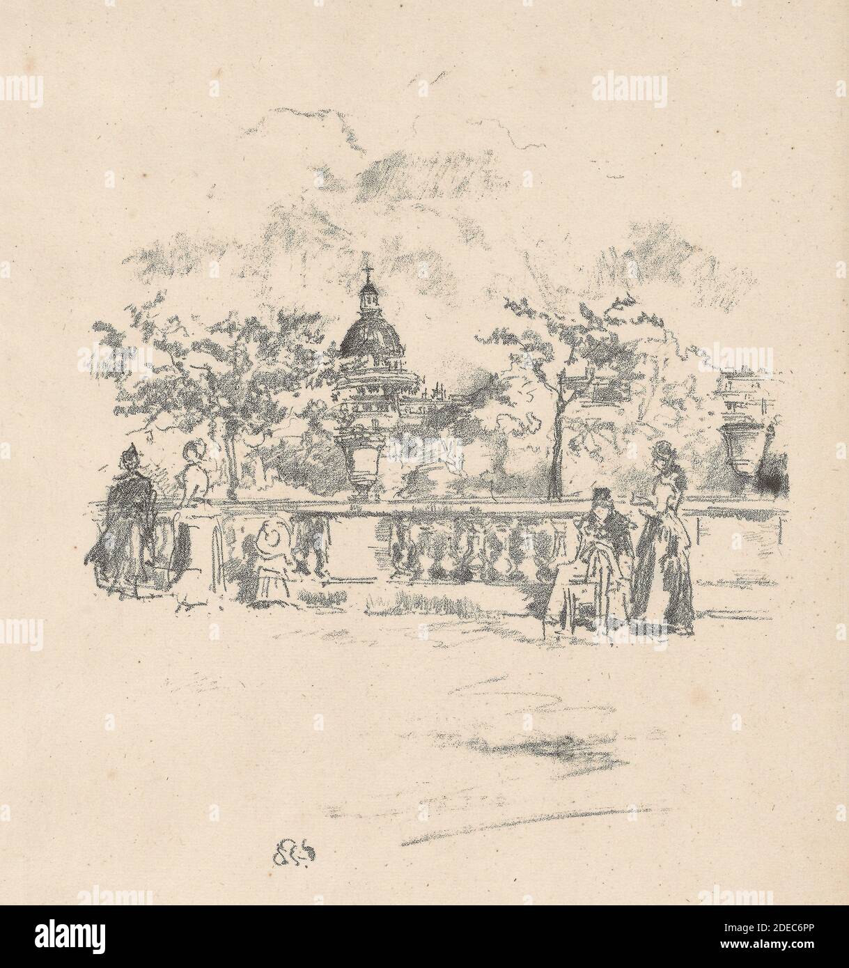 Medium: Transfer lithograph in black with stumping; on cream laid paper ...