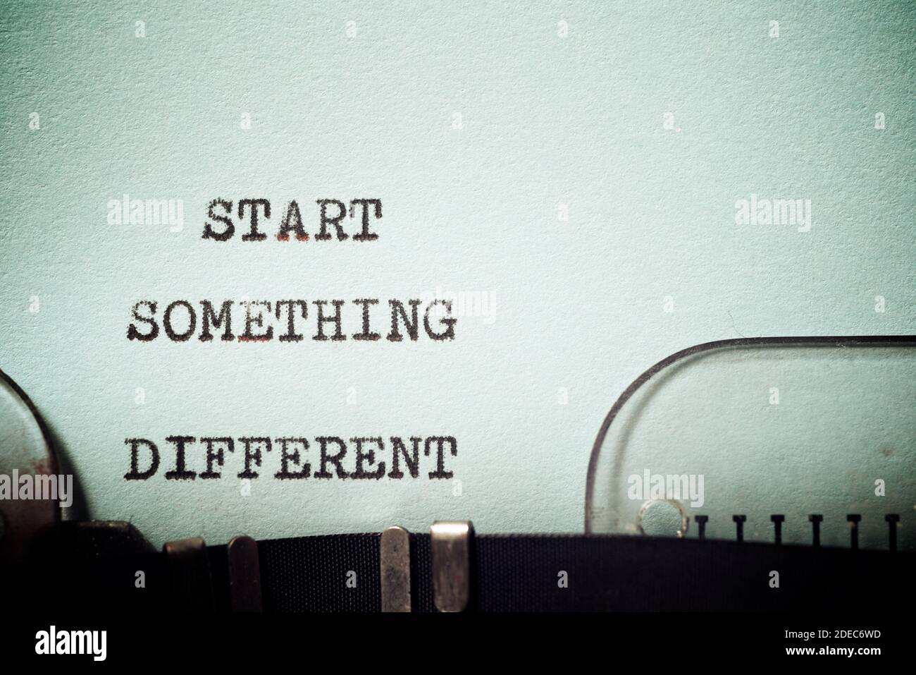Start something different phrase written with a typewriter Stock Photo ...