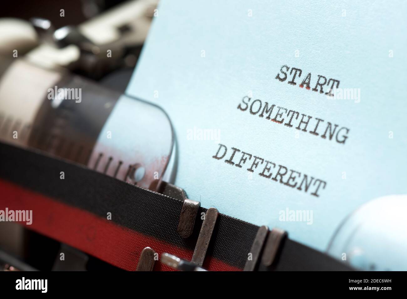 Start something different phrase written with a typewriter Stock Photo ...