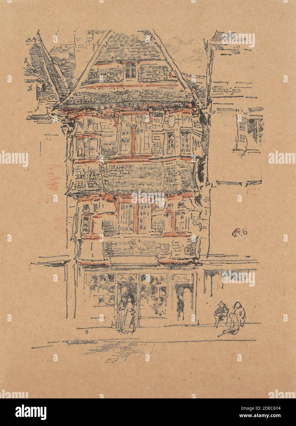 Medium: Transfer lithograph from three stones; in black (keystone); red ...