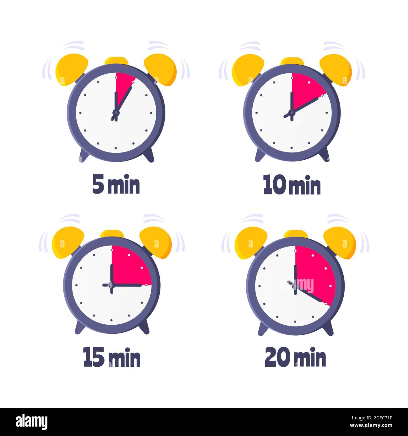 Minutes countdown on analog clock face flat style design vector ... Minutes countdown on analog clock face flat style design vector ...