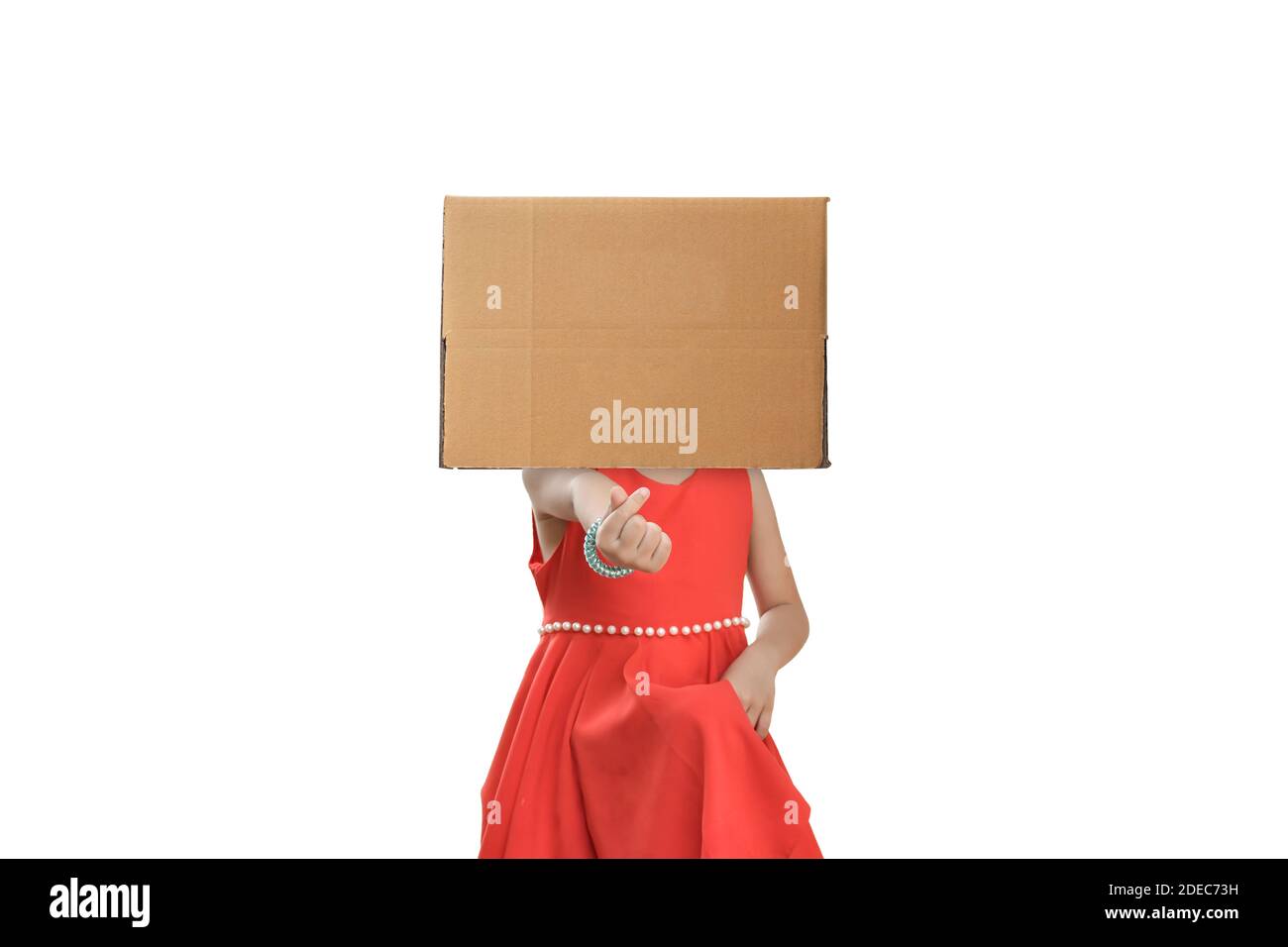 Girl wearing cardboard box hi-res stock photography and images - Alamy