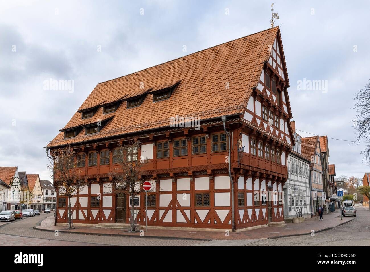 Lower Saxonian city Gifhorn has an old town centre with historical ...