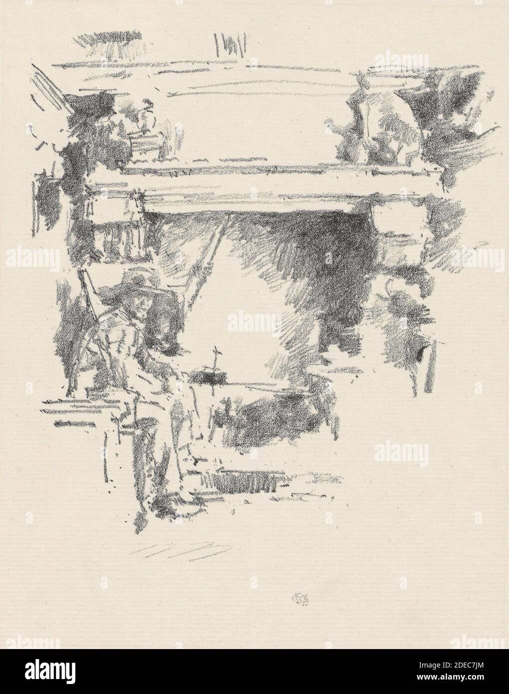 Medium: Transfer lithograph in black on ivory laid paper Stock Photo ...