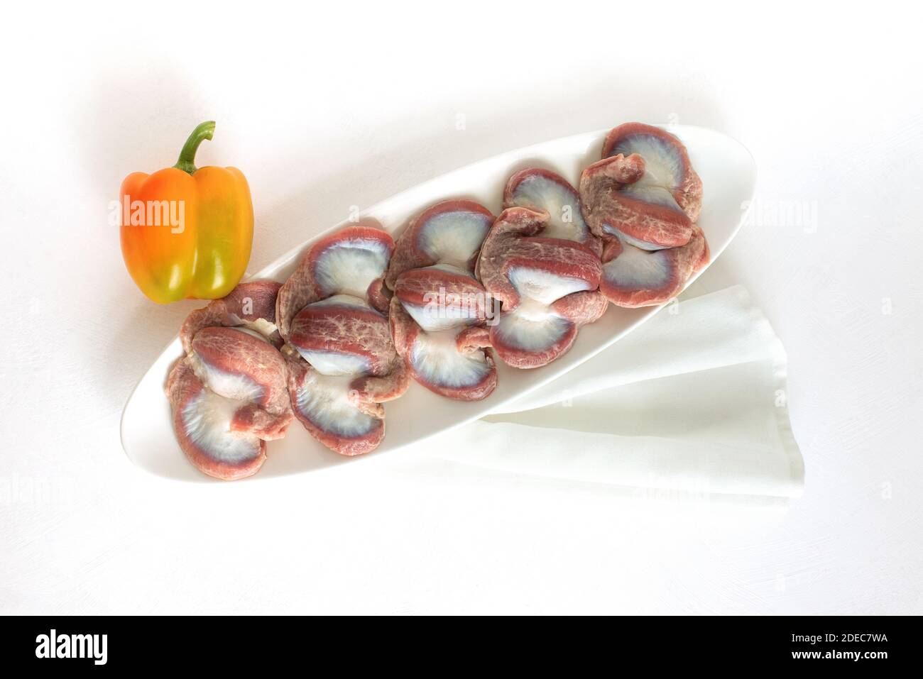 Raw chicken stomach, turkey offal. uncooked guts of poultry. Isolate ...