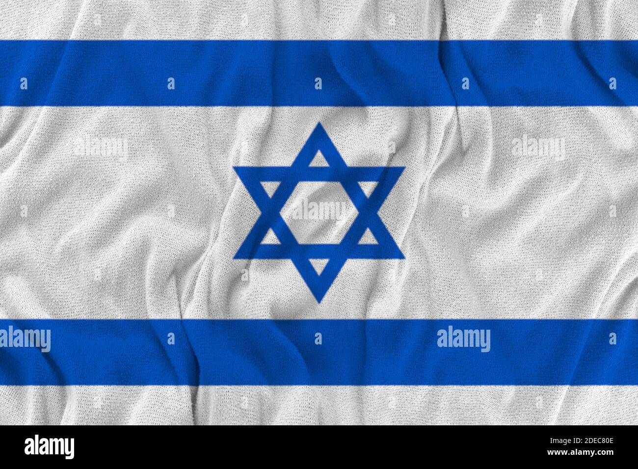 Fabric wavy texture national flag of Israel Stock Photo - Alamy