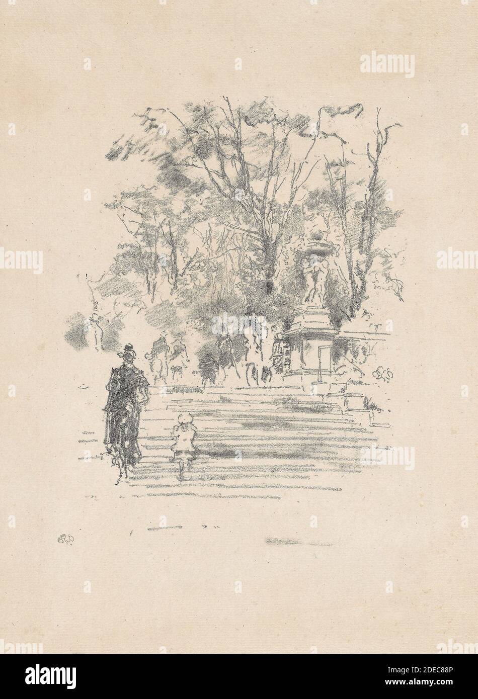 Medium: Transfer lithograph in black with stumping; on cream laid paper ...