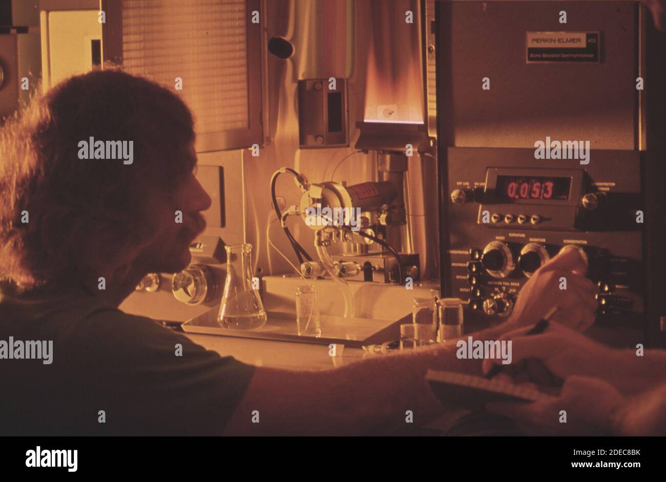 1970s Photo (1972) - EPA Gulf Breeze Laboratory. A biologist is using ...