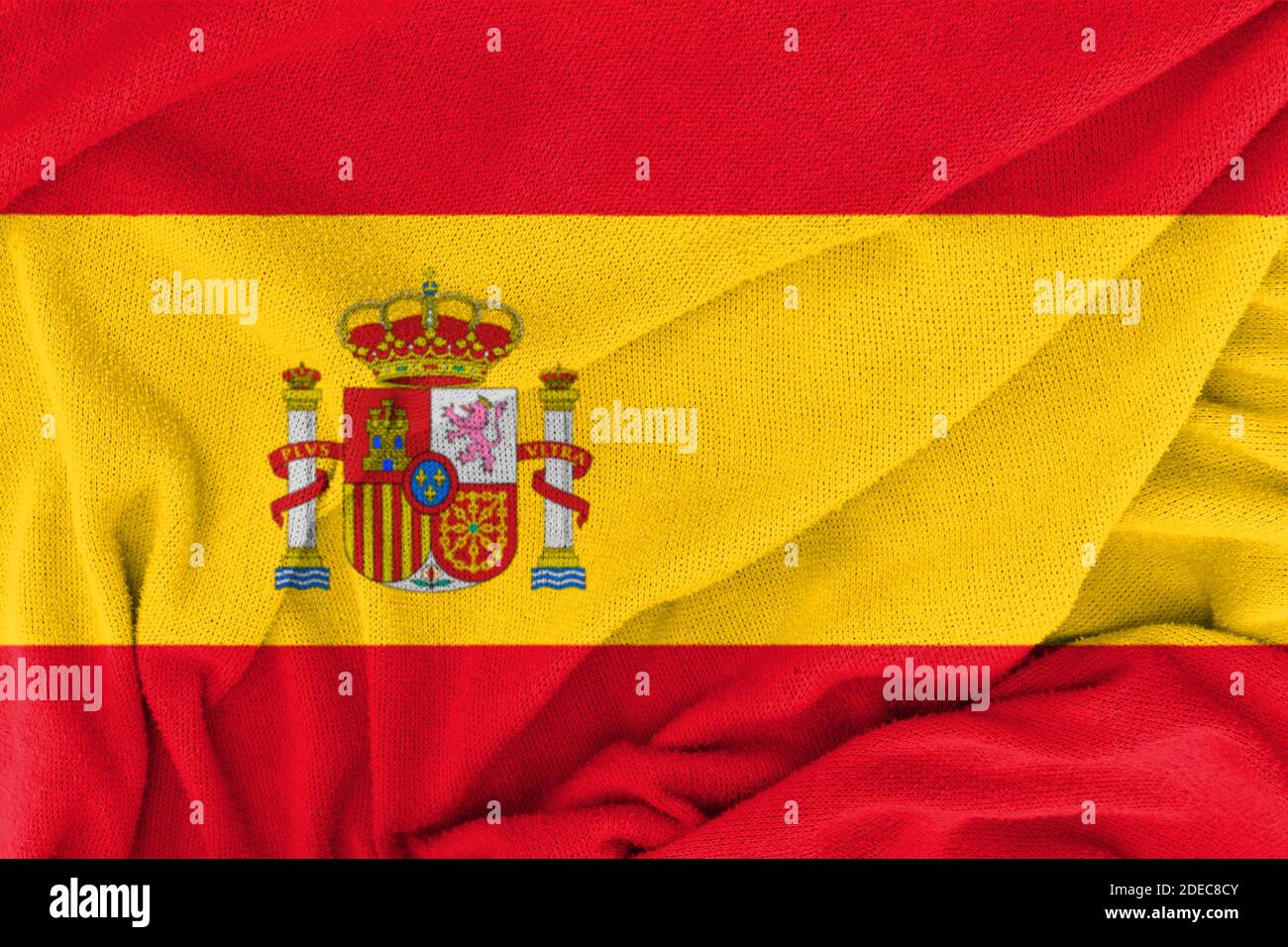 Fabric wavy texture national flag of spain Stock Photo - Alamy