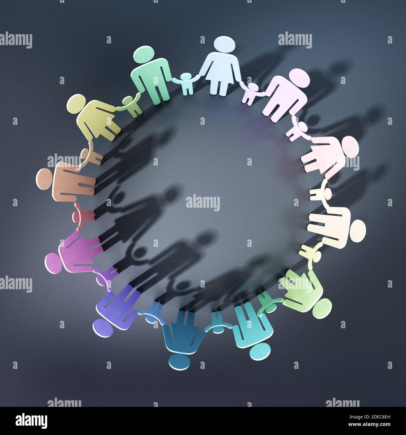 Happy family forming circle unity hi-res stock photography and images ...