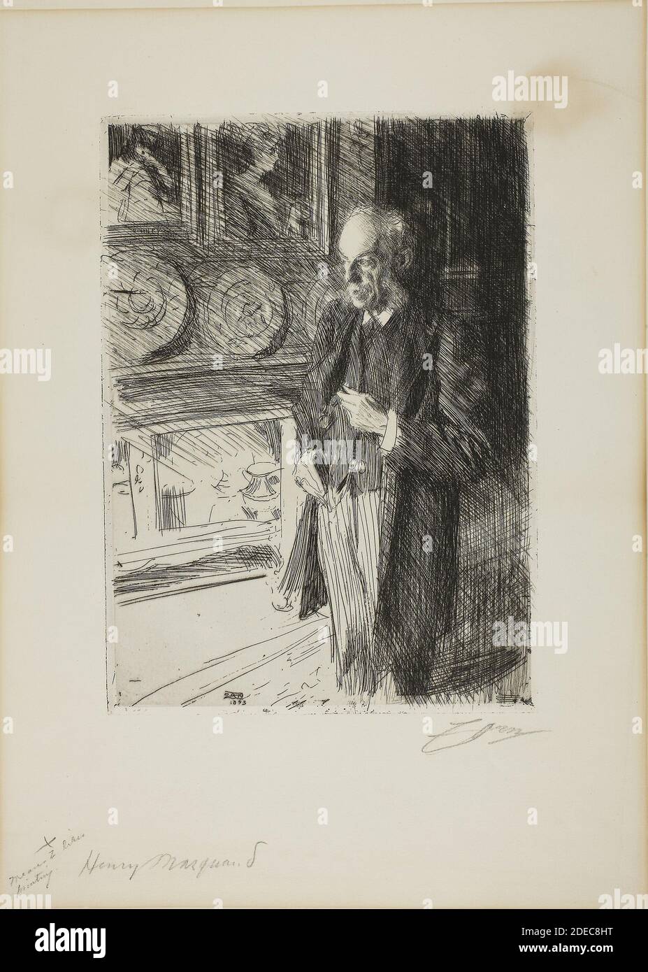 Medium: Etching on ivory laid paper Stock Photo - Alamy