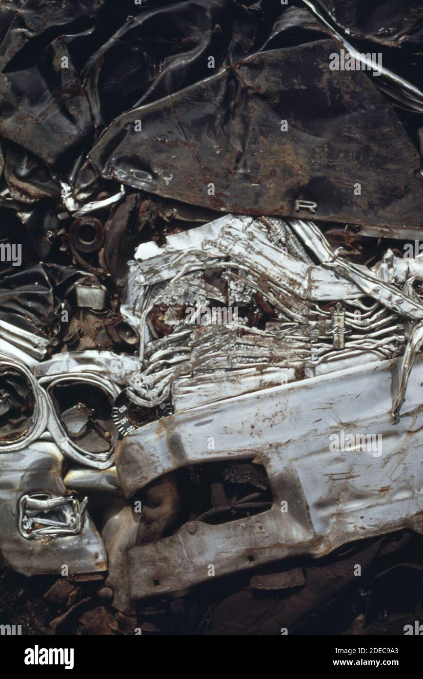 1970s Photo (1973) - Flattened cars are ready for recycling (Jersey ...