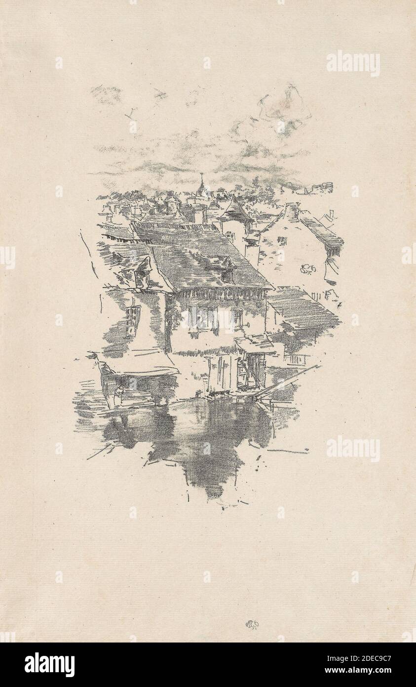 Medium: Transfer lithograph in black with stumping; on cream laid paper ...