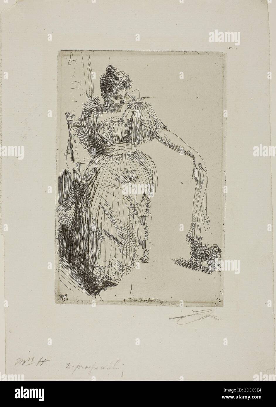 Medium: Etching on ivory laid paper Stock Photo - Alamy