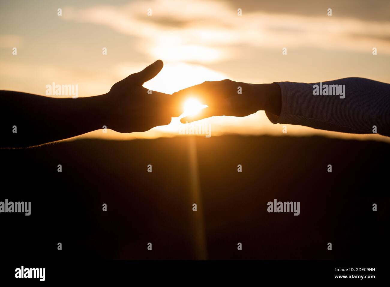 Outstretched hands, salvation, help silhouette, concept help. Giving a helping hand. Rescue ...