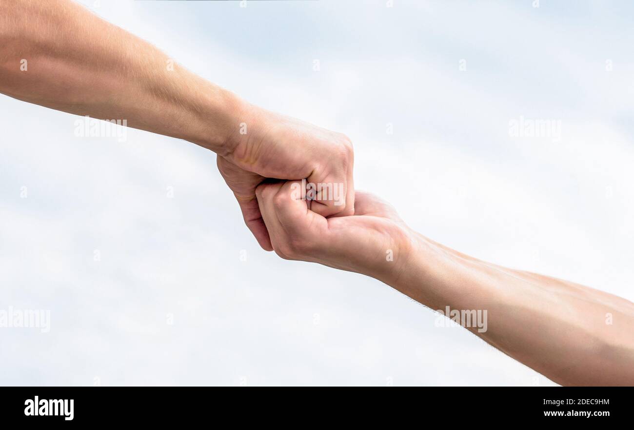 Rescue, helping gesture or hands. Two hands, helping arm of a friend, teamwork. Helping hand ...