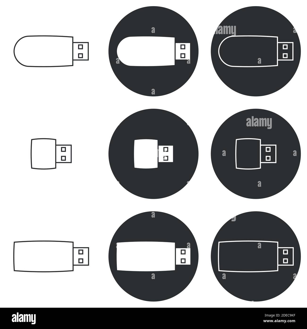 Usb flash memory set Black and White Stock Photos & Images - Alamy