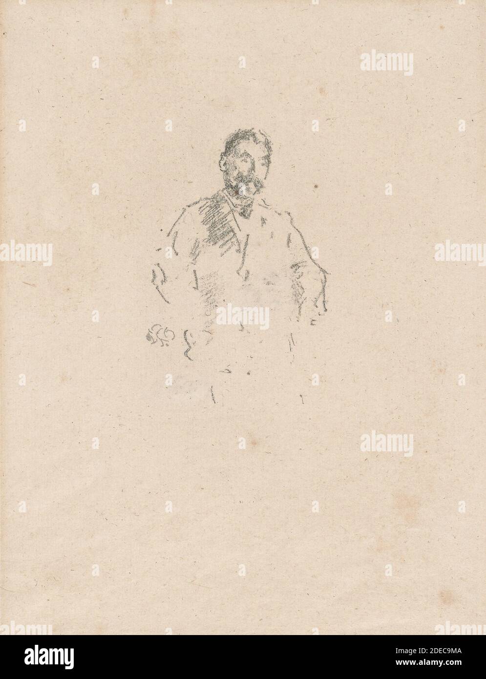 Transfer lithograph in black with scraping; on cream laid paper Stock ...