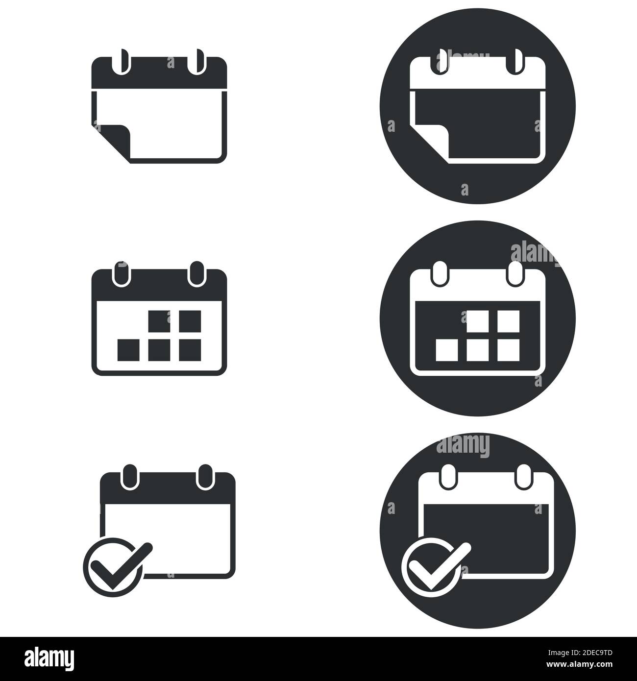 Calendar icon symbol on Black and White Stock Photos & Images - Alamy