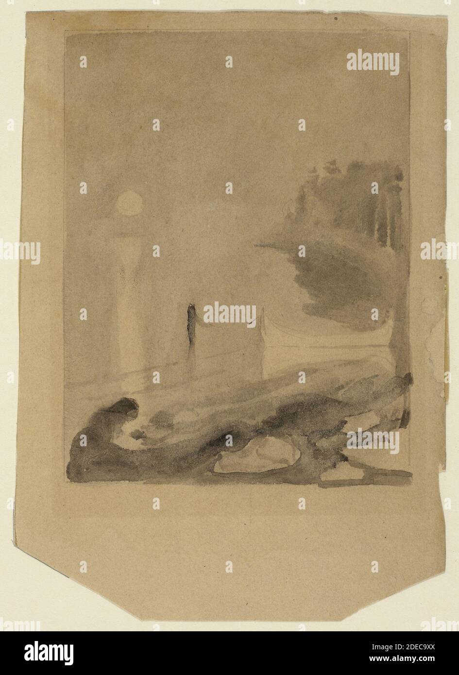 Graphite with touches of gray wash on wove paper hi-res stock ...