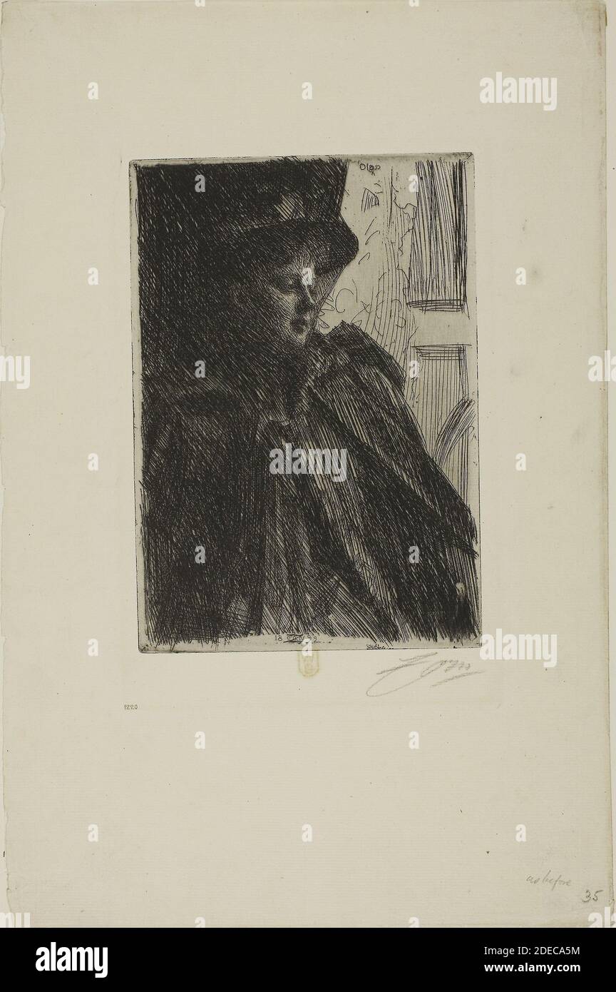 Etching on ivory laid paper Stock Photo - Alamy