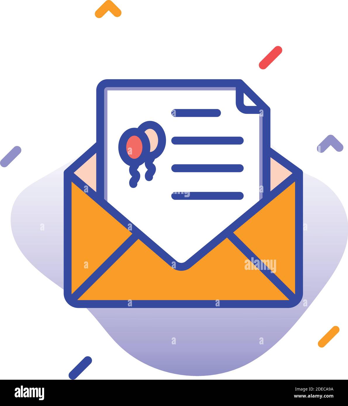 Letter, invitation, invite, envelope Color with Background vector icon ...