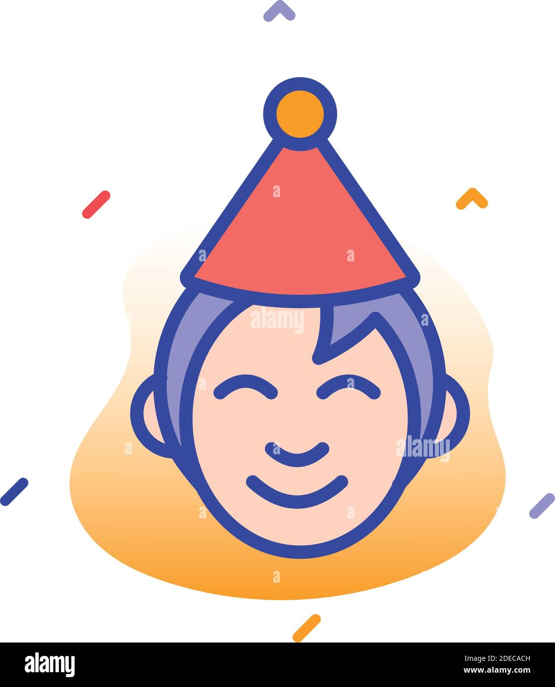 Party boy, avatar, party cup, celebration Color with Background vector ...