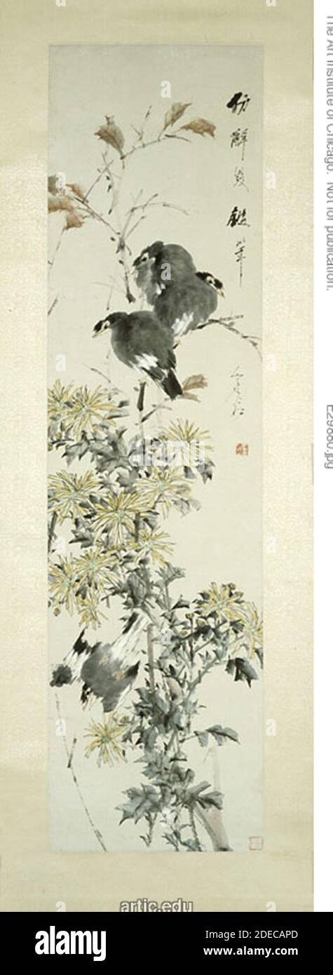 Hanging scroll; ink and colors on paper Stock Photo - Alamy